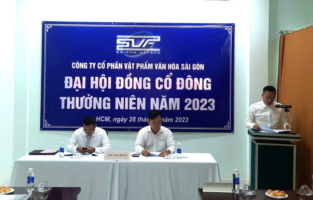 CÔNG TY CỔ PHẦN VẬT PHẨM VĂN HÓA SÀI GÒN ĐẠI HỘI CỔ ĐÔNG THƯỜNG NIÊN NĂM 2023 - SCPC